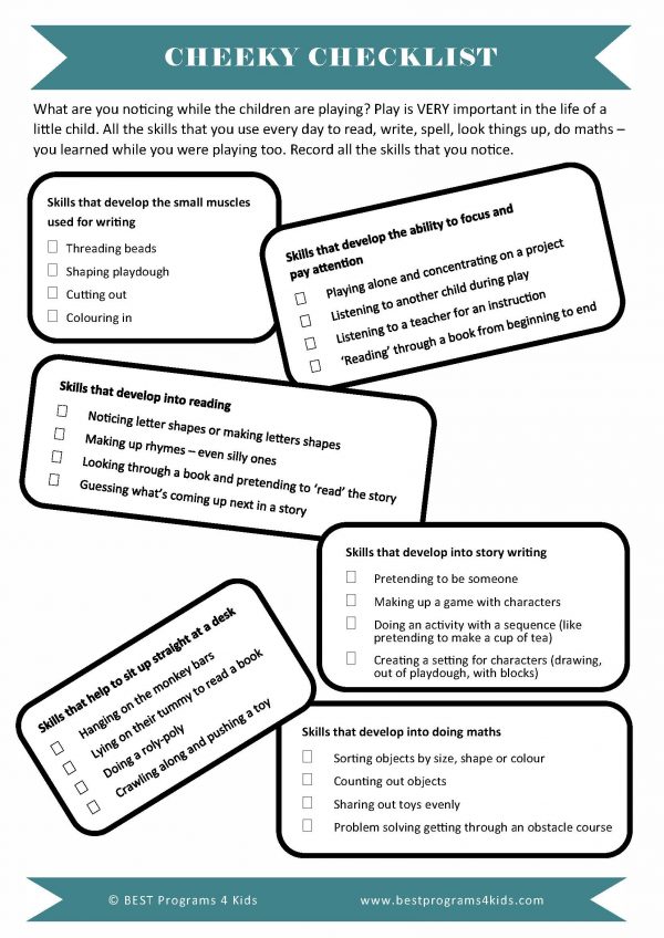 BEST Play Matters Checklist – BEST Programs 4 Kids